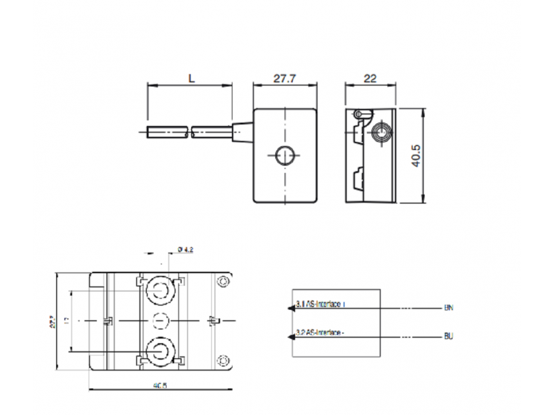 Modulo Splitter Box ASI G10 Pepperl Fuchs VAZ-T1-FK-G10-2M-PUR 2 Metros